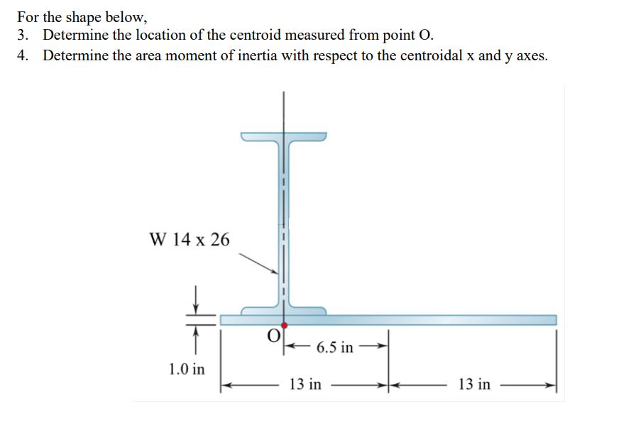 Solved For the shape below,Determine the location of the | Chegg.com