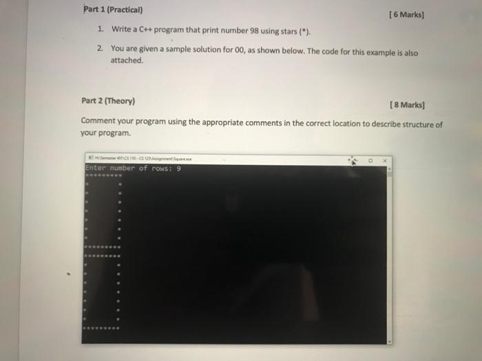 Solved Write C Program By Using Nested Loop As Shown In