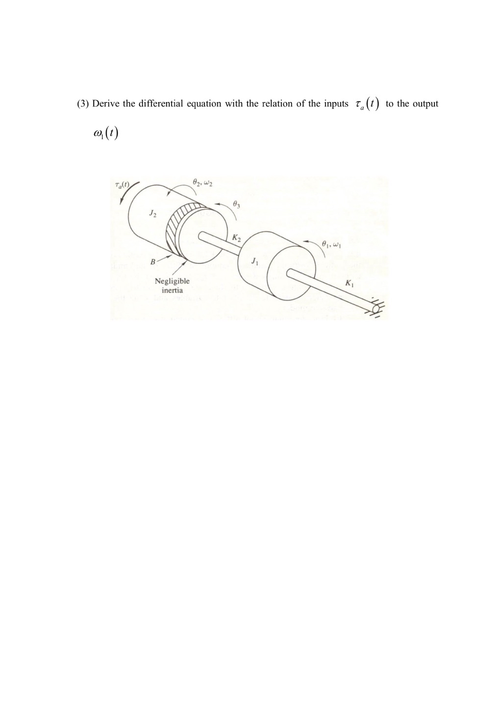 Solved (3) ﻿Derive the differential equation with the | Chegg.com