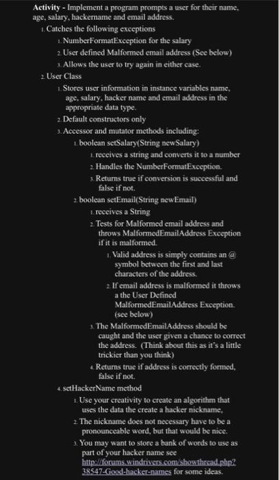 Solved Activity - Implement a program prompts a user for | Chegg.com