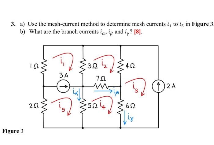 Solved 3. a) Use the mesh-current method to determine mesh | Chegg.com