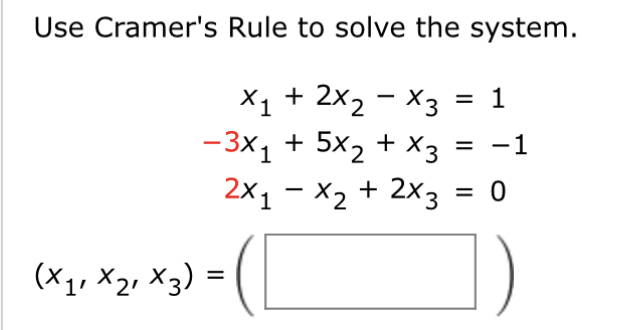 Solved Use Cramer's Rule to solve the system. | Chegg.com