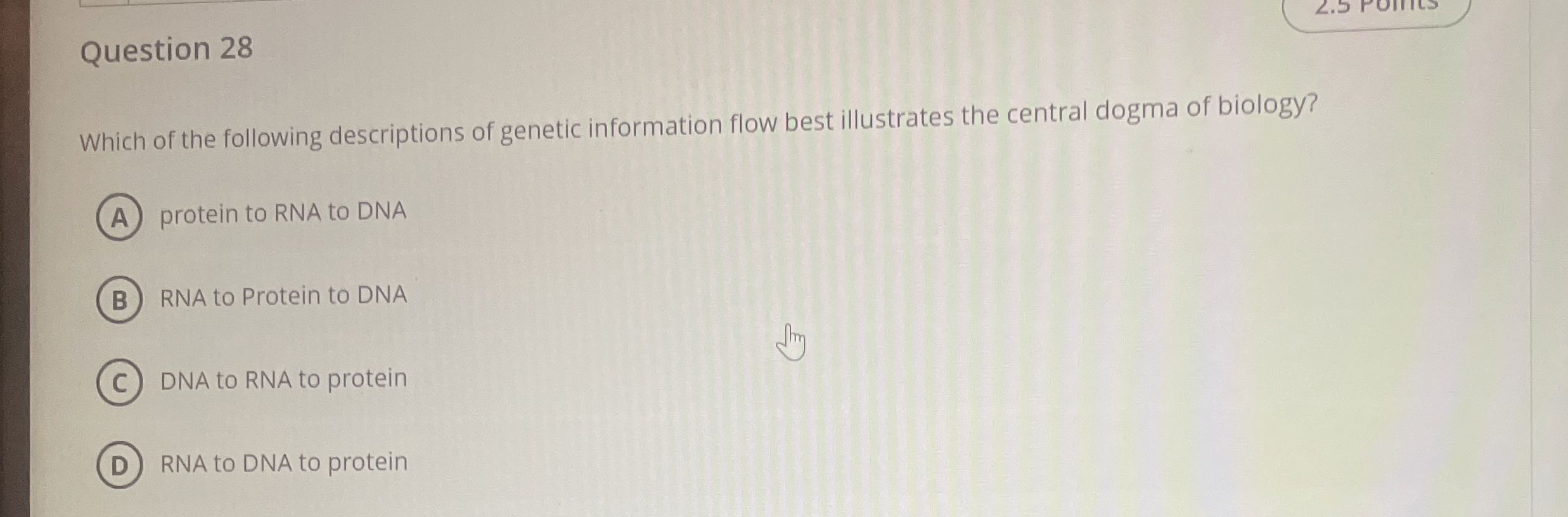 Solved Question 28Which of the following descriptions of | Chegg.com