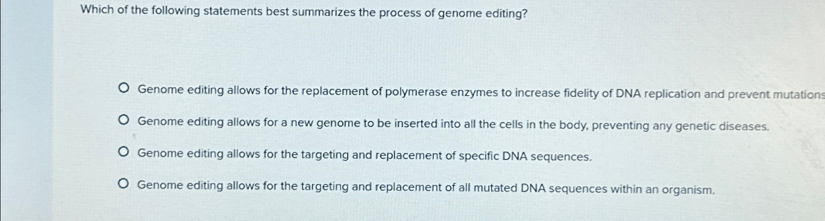 Solved Which of the following statements best summarizes the | Chegg.com
