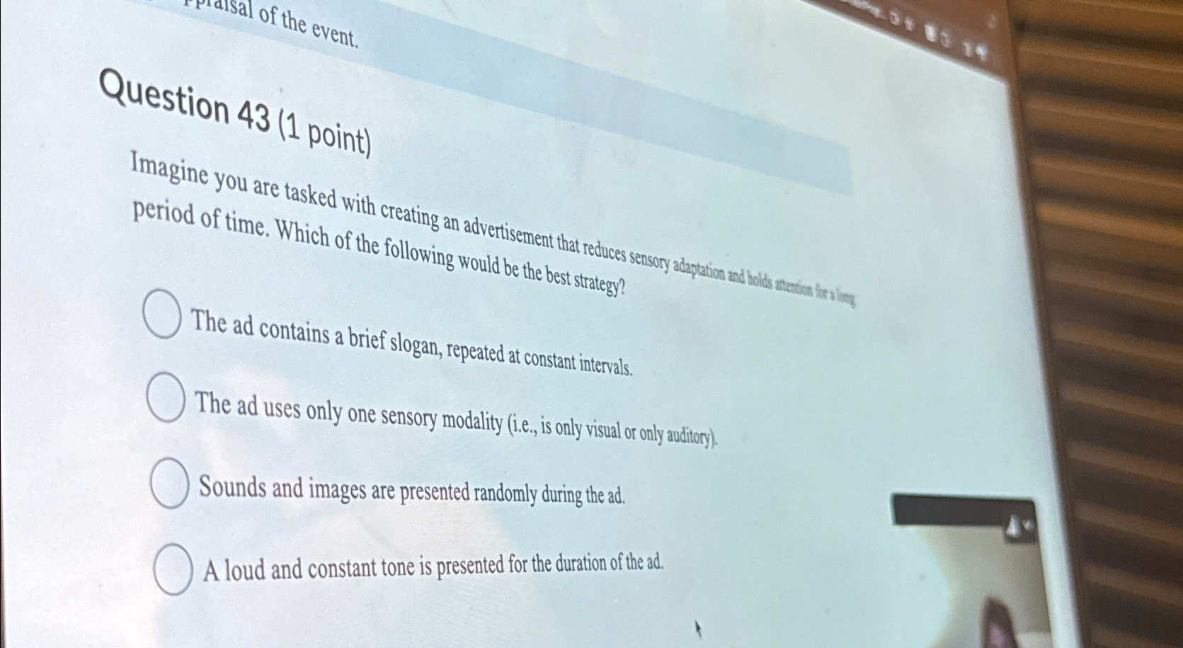 Solved Question 43 (1 ﻿point)Imagine you are tasked with | Chegg.com