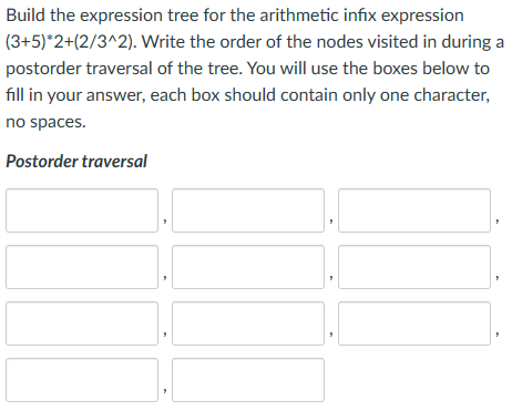 Build the expression tree for the arithmetic infix | Chegg.com