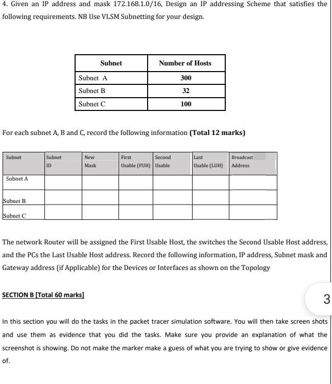 Solved 4. Given an IP address and mask 172.168.1.0/16, | Chegg.com