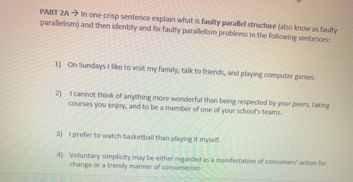 PART 2A → In one crisp sentence explain what is | Chegg.com