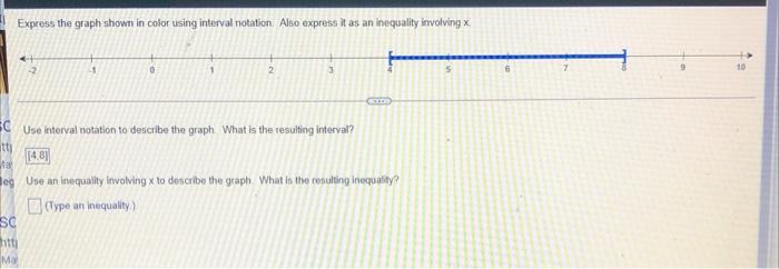 Solved Express the graph shown in color using interval | Chegg.com