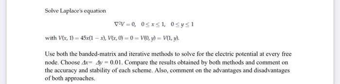 Solved Solve Laplace's equation v2=0,05x