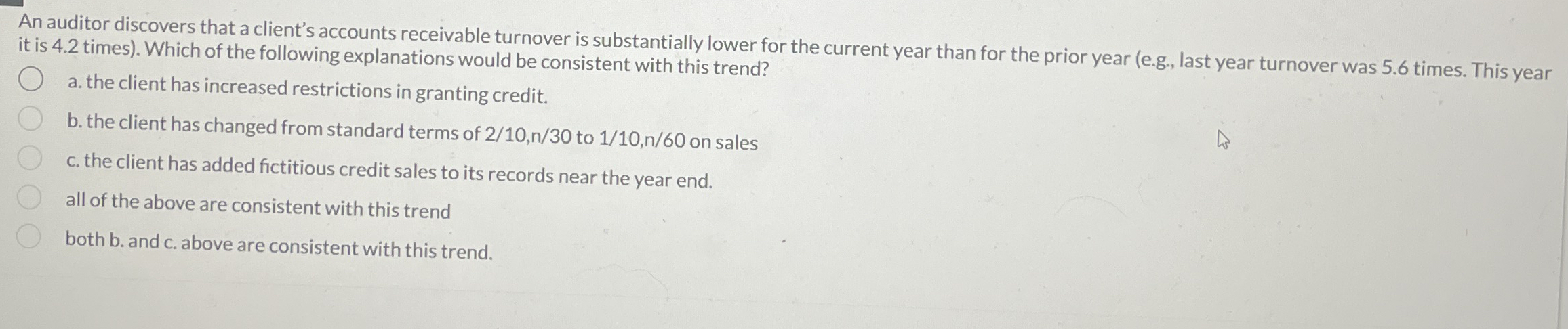 Solved An auditor discovers that a client's accounts | Chegg.com