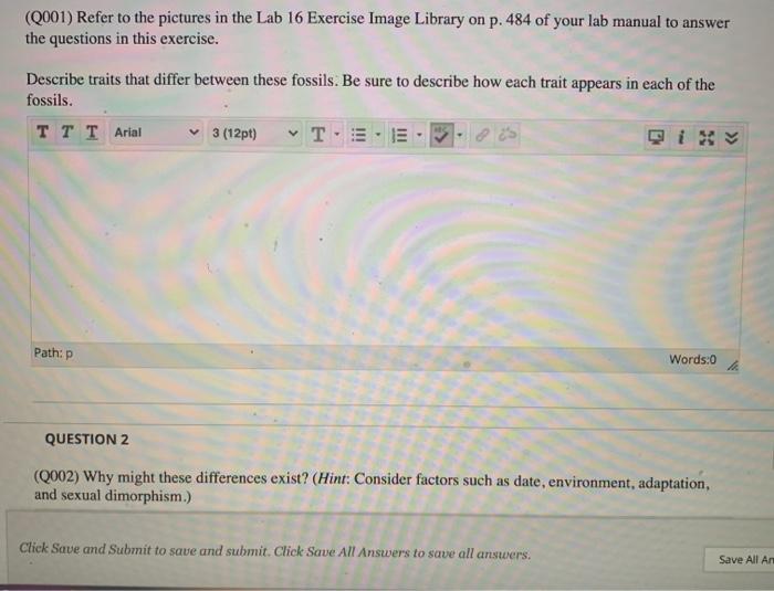 Solved (2001) Refer to the pictures in the Lab 16 Exercise | Chegg.com