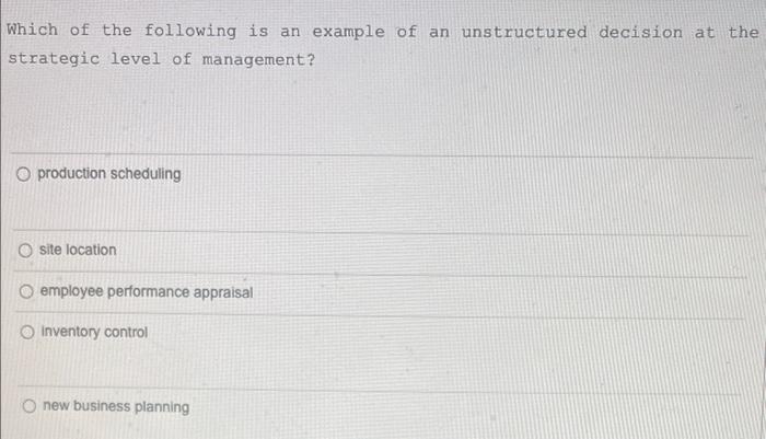 Solved Which of the following is an example of an | Chegg.com
