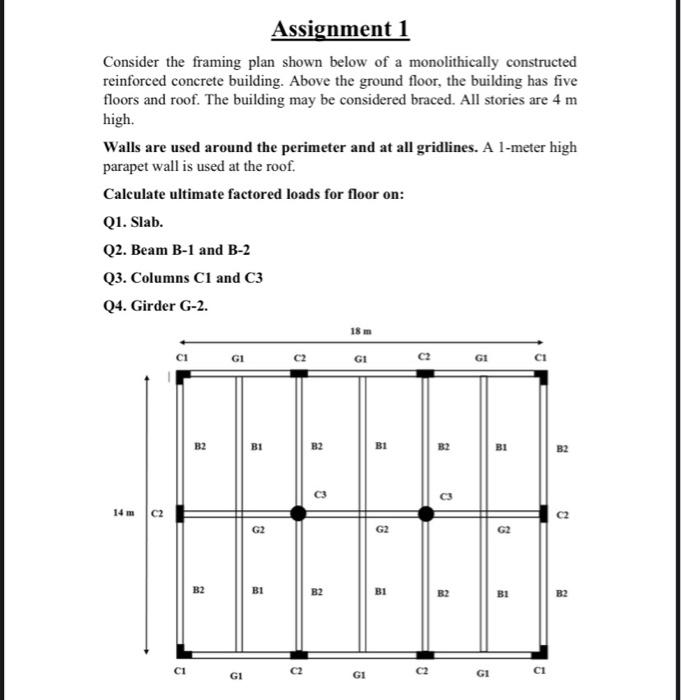 Solved Assignment 1 Consider the framing plan shown below of | Chegg.com