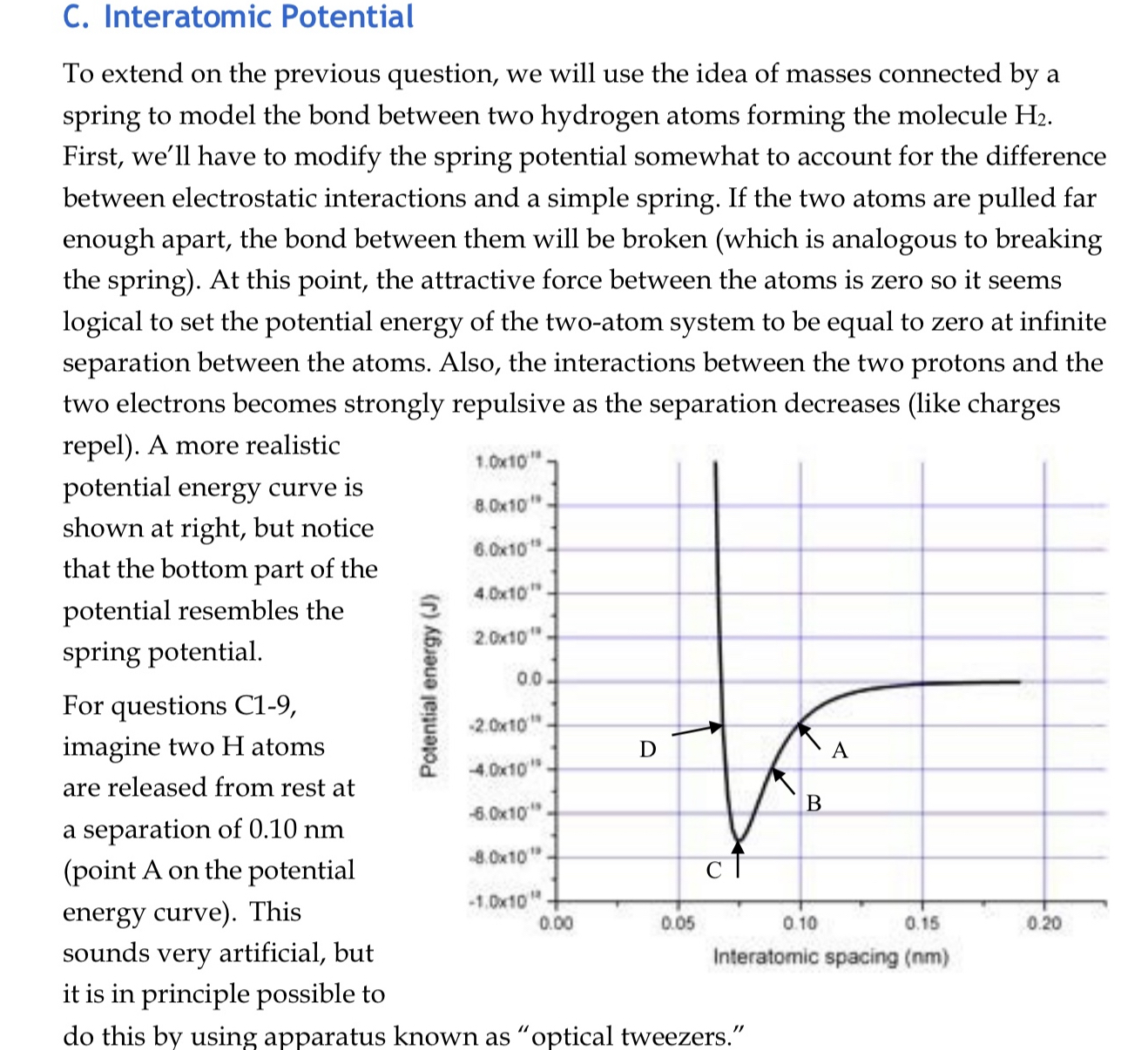 Solved by an EXPERT C. ﻿Interatomic PotentialTo extend on the previous | Chegg.com