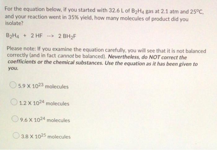Solved For the equation below, if you started with 32.6 L of | Chegg.com