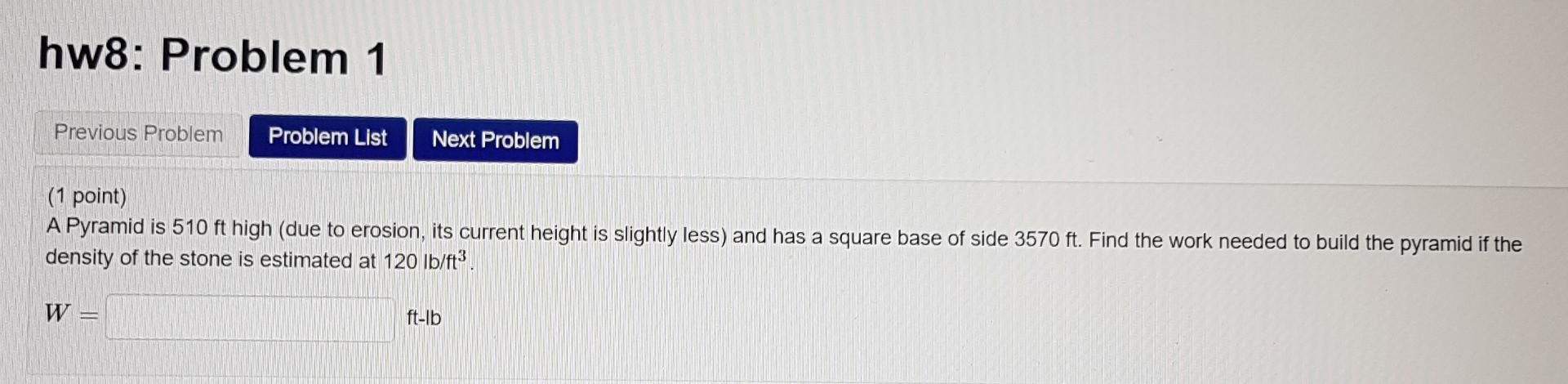 Solved hw8: Problem 1 Previous Problem Problem List Next | Chegg.com