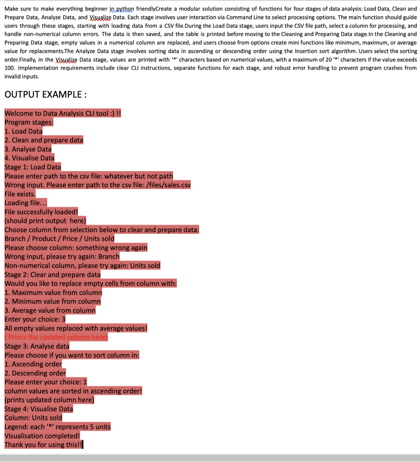 Solved Make it beginnnnner friendly and only use import csv | Chegg.com