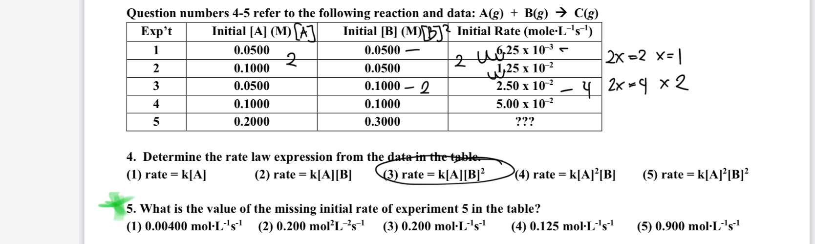 Solved Question numbers 4-5 ﻿refer to the following reaction | Chegg.com
