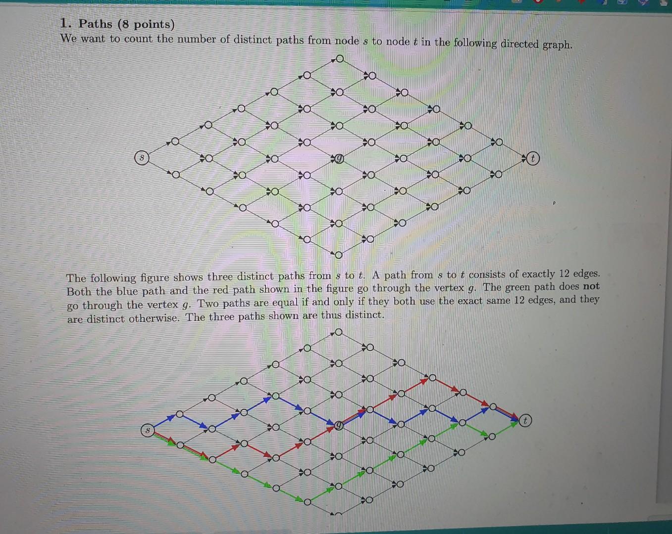 Solved 1. Paths (8 points) We want to count the number of | Chegg.com