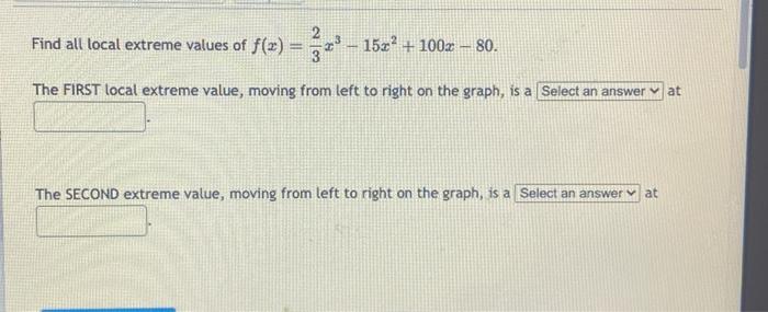 Solved Find all local extreme values of | Chegg.com