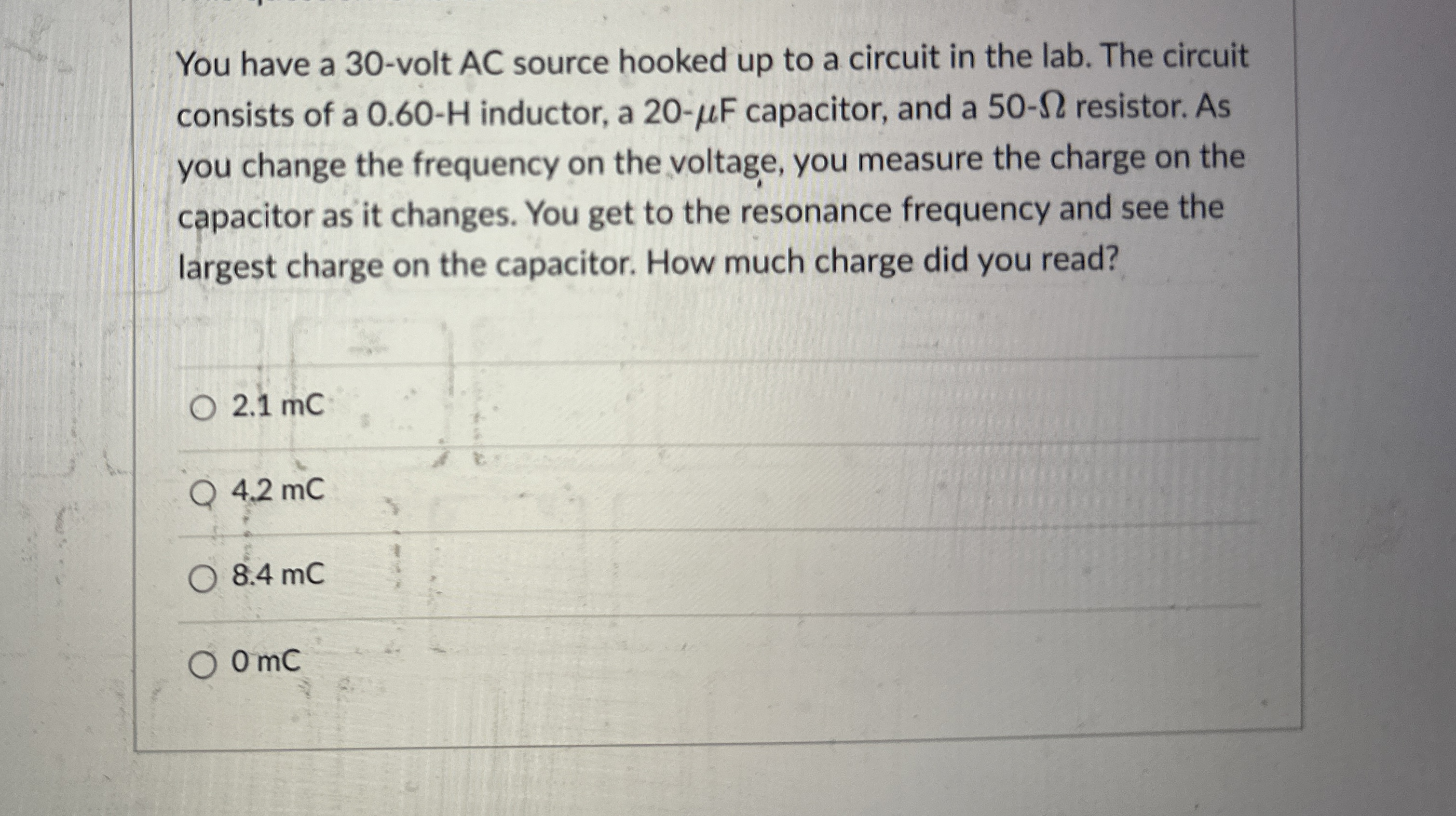 Solved You have a 30 -volt AC source hooked up to a circuit | Chegg.com