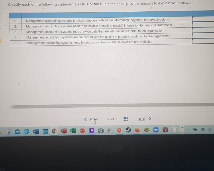 Solved Classify each of the following statements as true or | Chegg.com