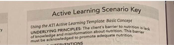 Active Learning Scenario Key Using the ATI Active | Chegg.com
