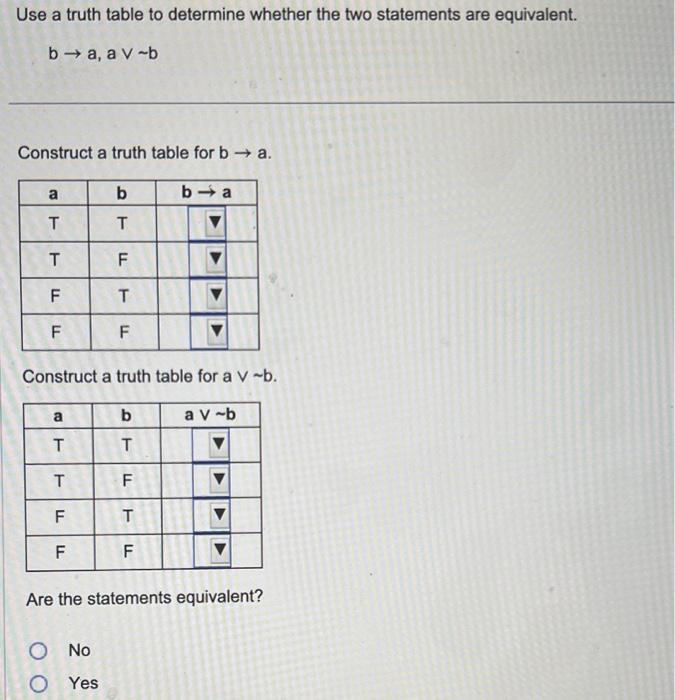 Solved Use a truth table to determine whether the two | Chegg.com