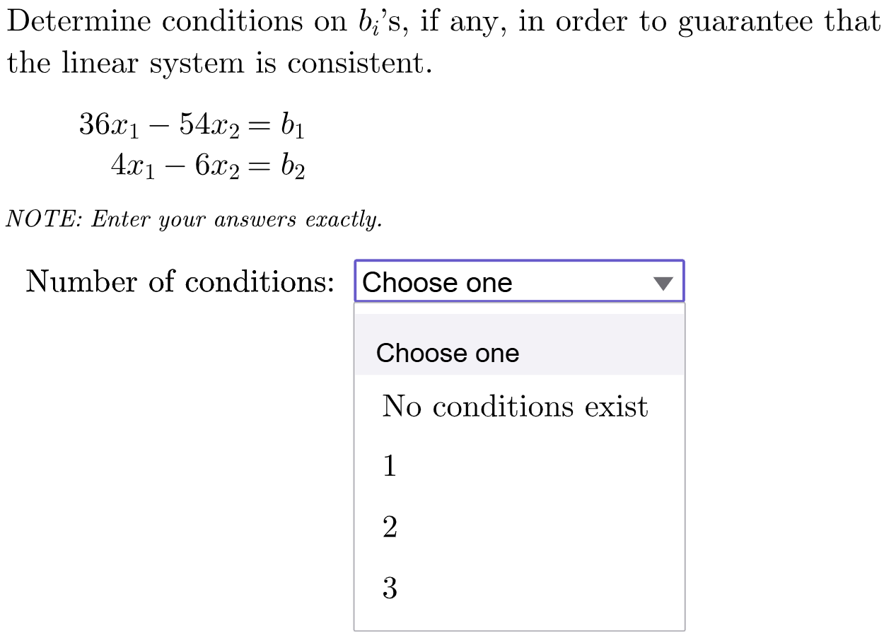 Solved Determine conditions on bi’s, ﻿if any, in order to | Chegg.com