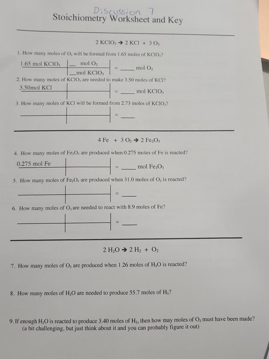 Solved 2KClO3→2KCl+3O2 1. How many moles of O2 will be | Chegg.com