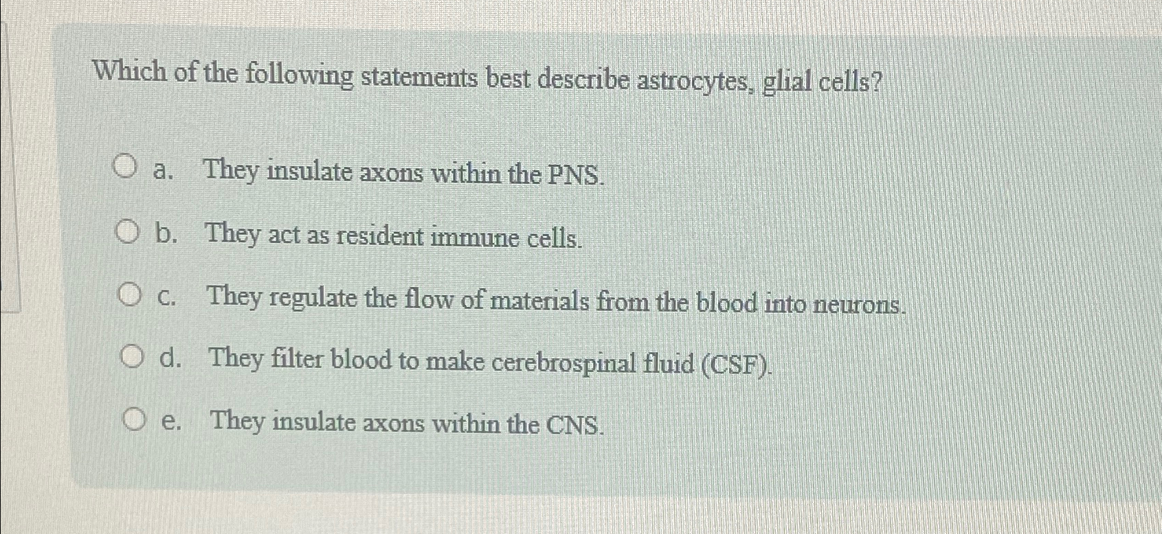 Solved Which of the following statements best describe | Chegg.com