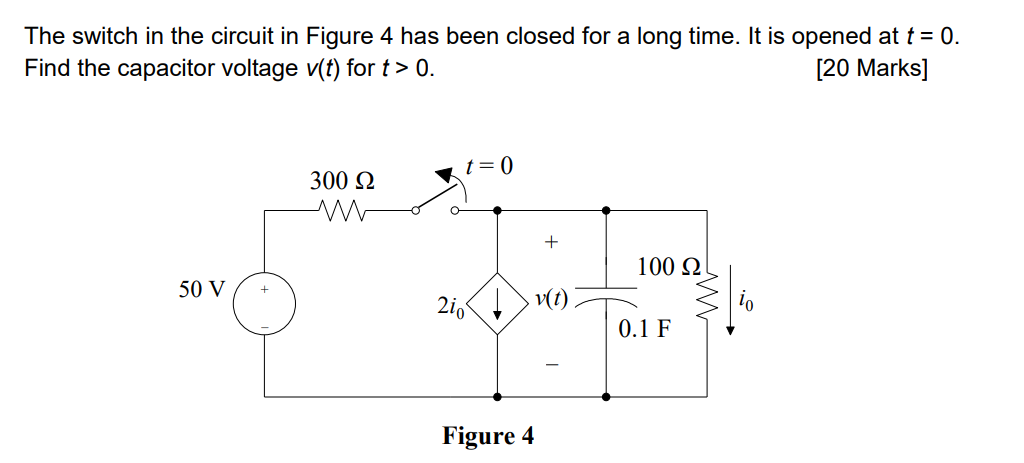 Solved Question 3 (20 ﻿Marks)The switch in the circuit in | Chegg.com