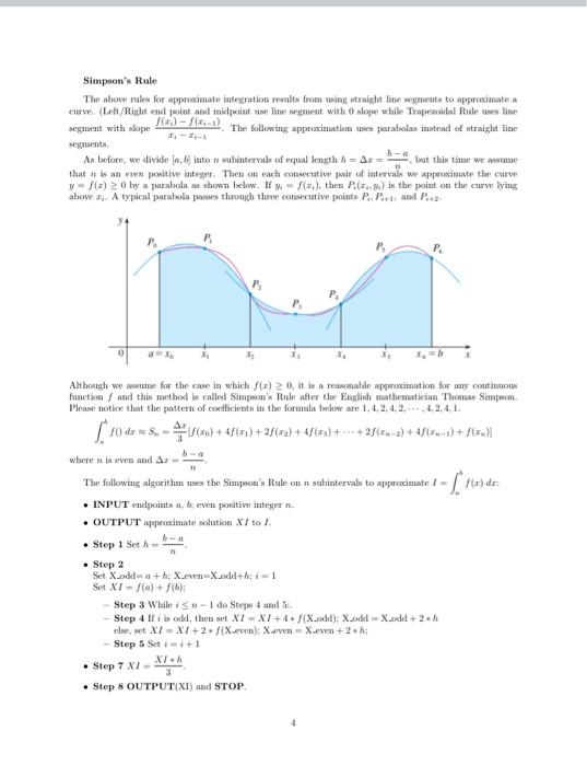 Solved Numerical Approximation of Integrals We often need to | Chegg.com
