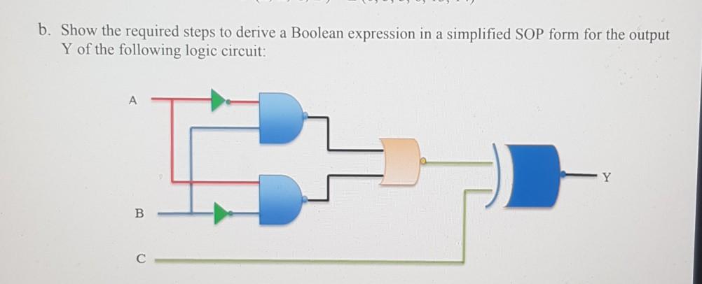 Solved b. Show the required steps to derive a Boolean | Chegg.com