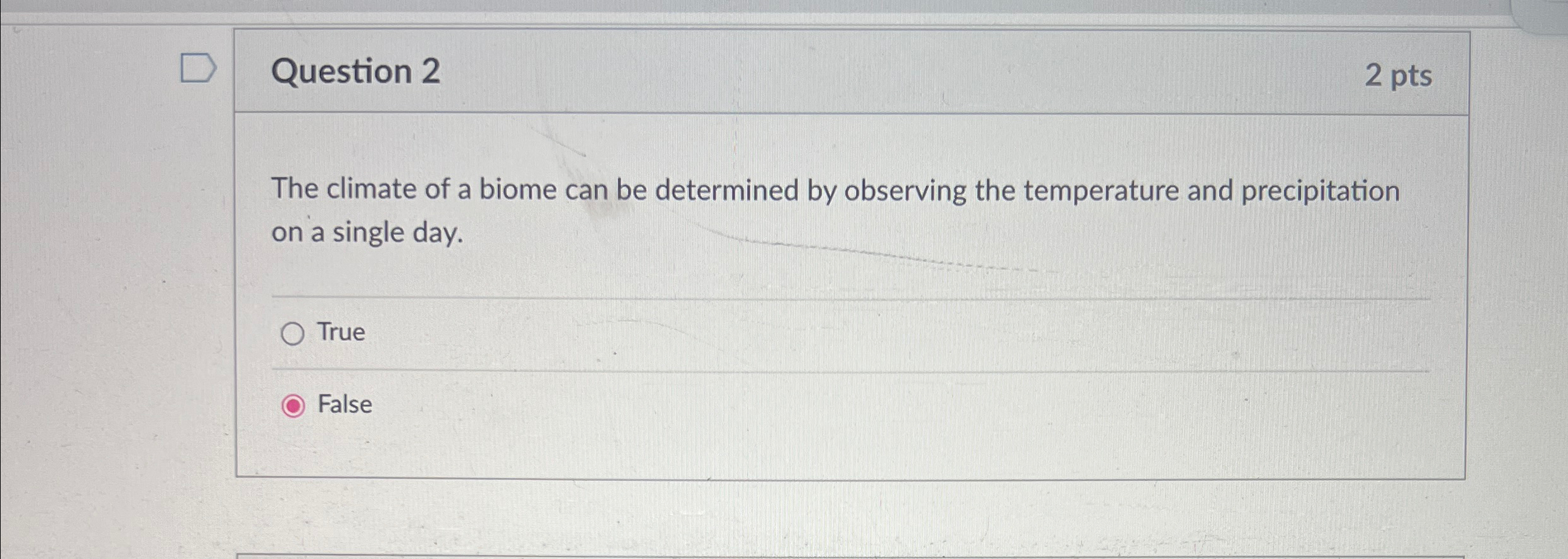 Solved Question 22 ﻿ptsThe climate of a biome can be | Chegg.com
