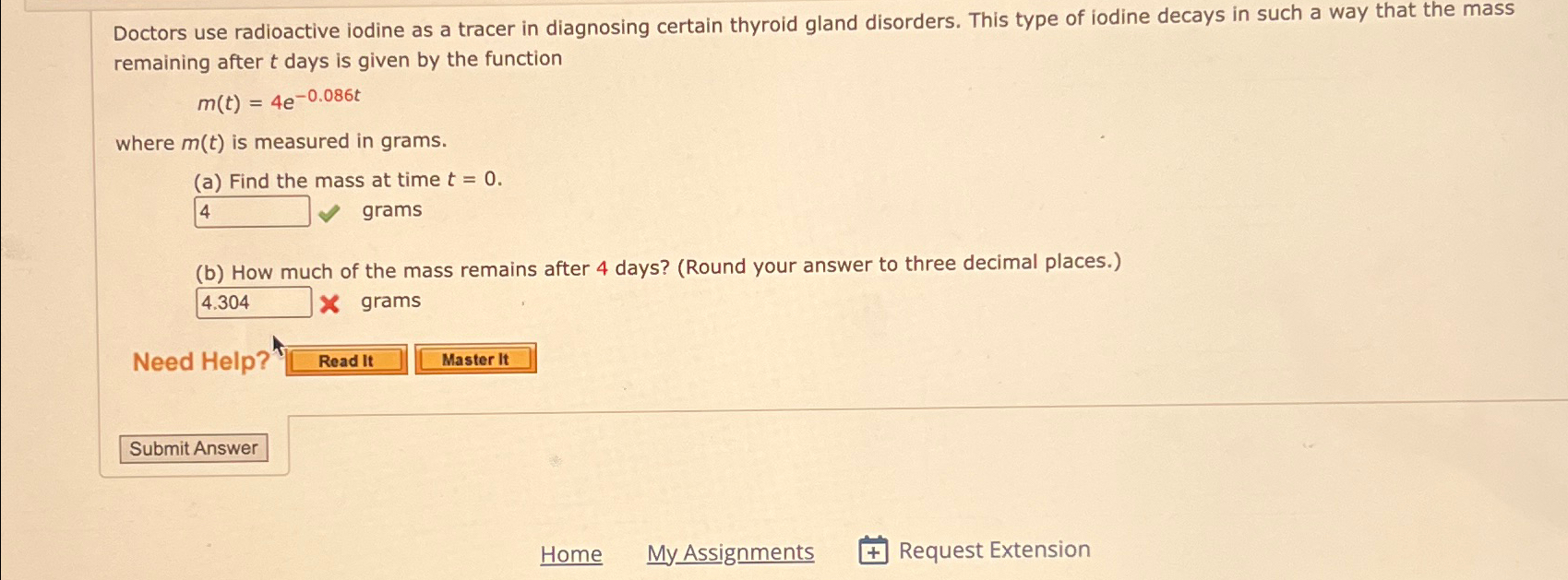Solved Doctors use radioactive iodine as a tracer in | Chegg.com