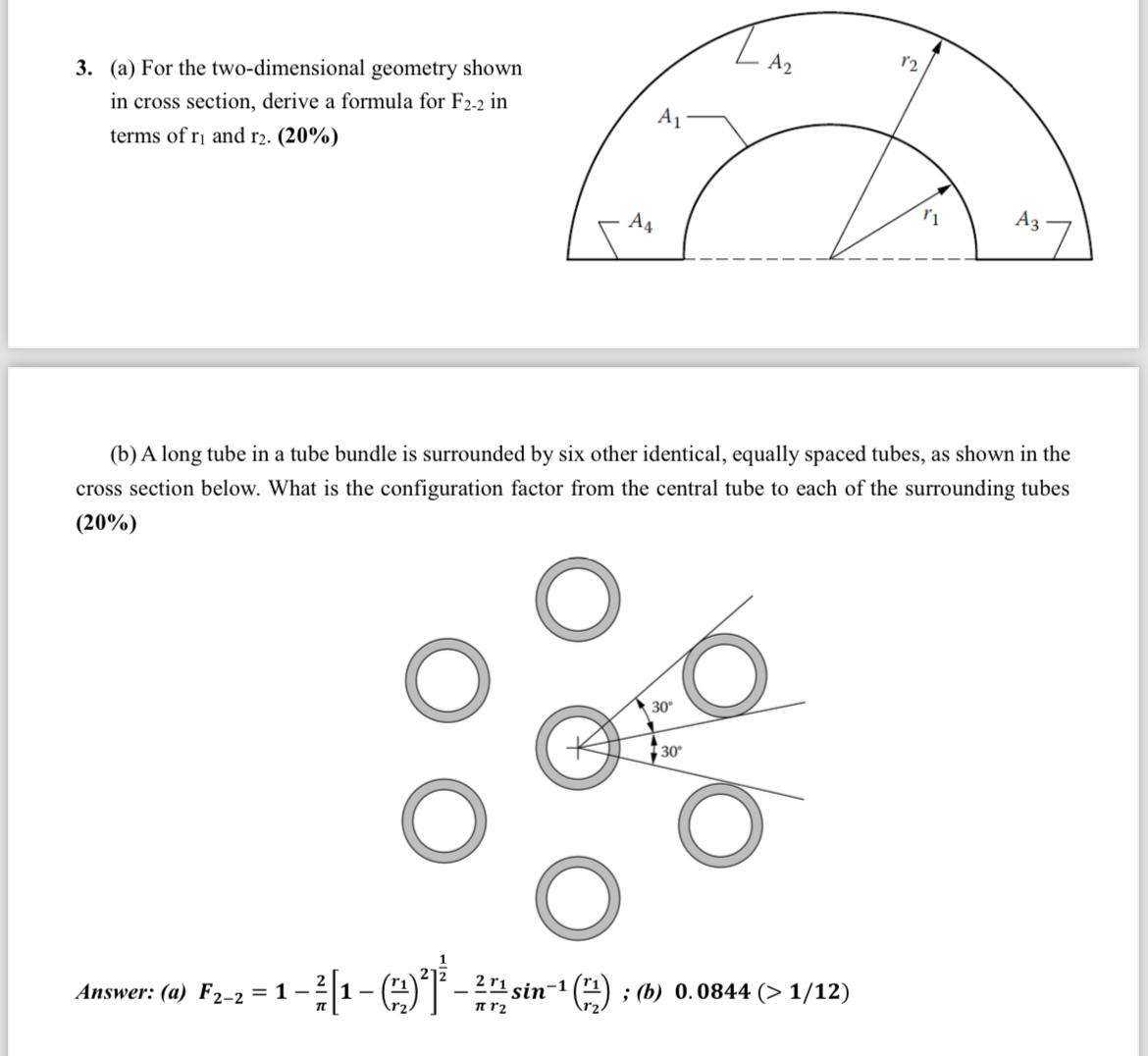 Solved (a) ﻿For the two-dimensional geometry shown in cross | Chegg.com