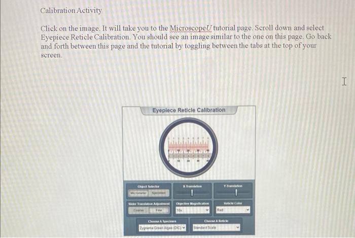 Calibration Activity Click on the image. It will take | Chegg.com