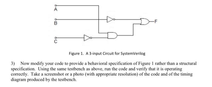 Solved Figure 1. A 3-input Circuit for SystemVerilog 3) Now | Chegg.com