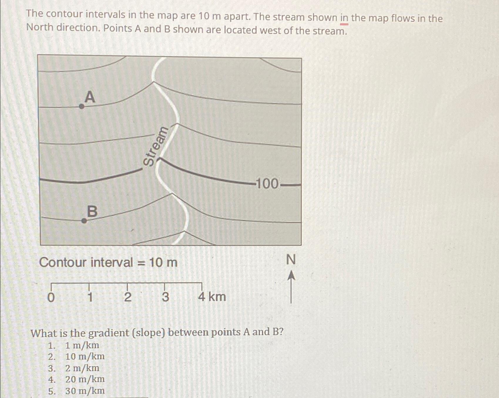 Solved The contour intervals in the map are 10m ﻿apart. The | Chegg.com