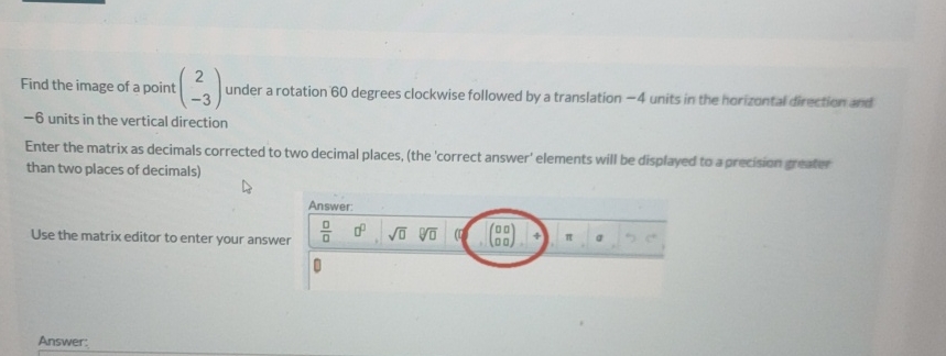 Solved Find the image of a point ([2],[-3]) ﻿under a | Chegg.com