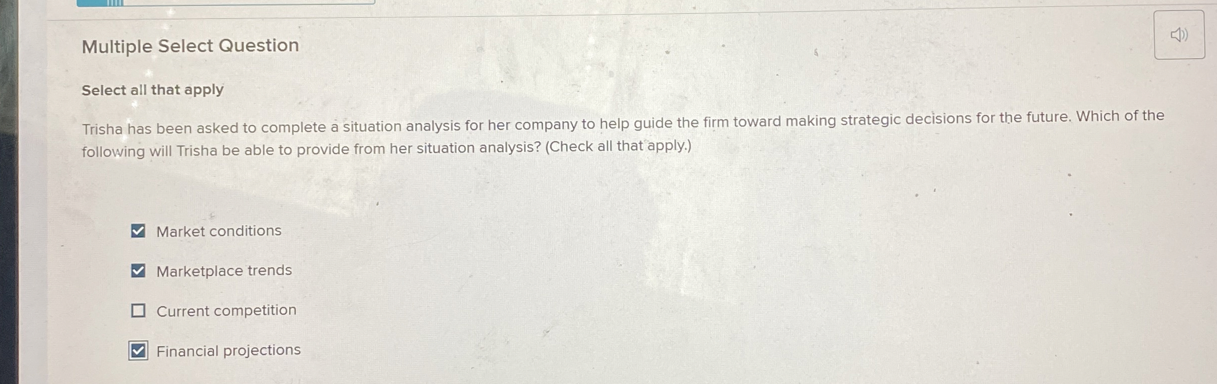 Solved Multiple Select QuestionSelect all that applyTrisha | Chegg.com