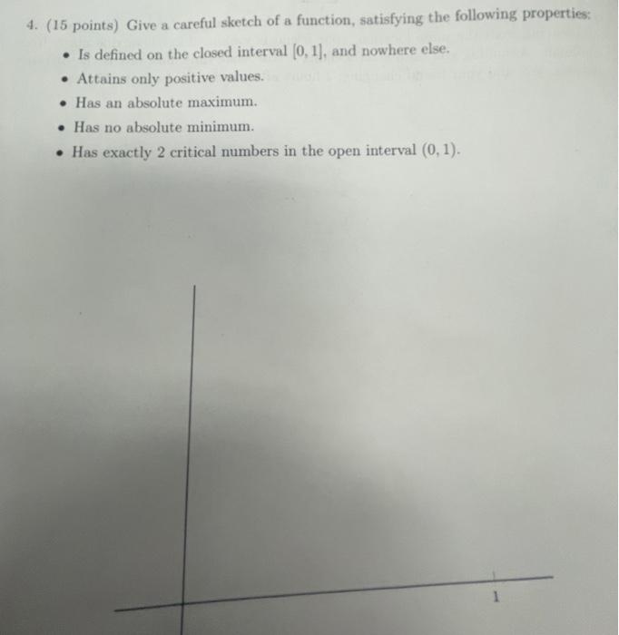 Solved 4. (15 points) Give a careful sketch of a function, | Chegg.com