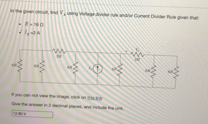 Solved In the given circuit, find Vy using Voltage divider | Chegg.com