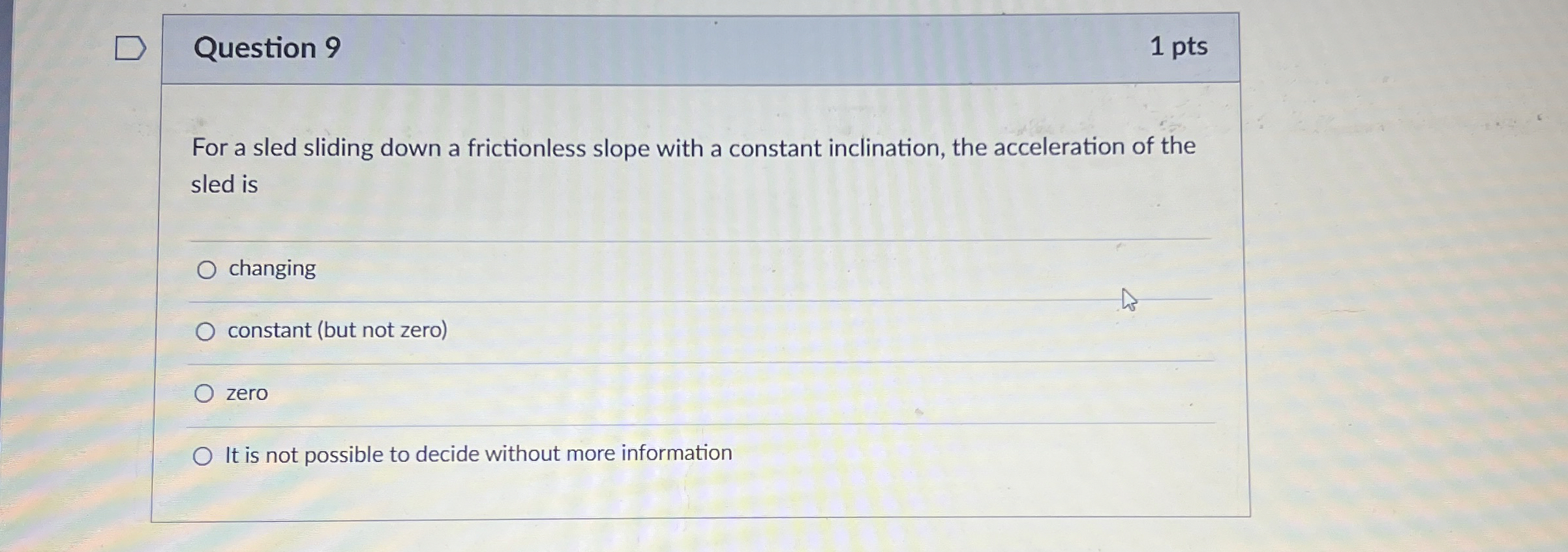 Solved Question 91 ﻿ptsFor a sled sliding down a | Chegg.com