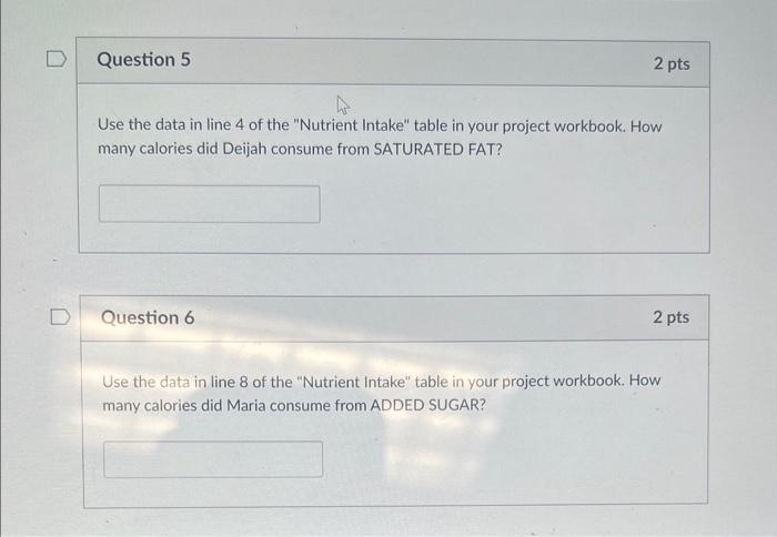 Using the data in lines 2,3 , and 7 of the "Nutrient | Chegg.com