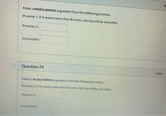 Solved Make a modus ponens argument from the following | Chegg.com