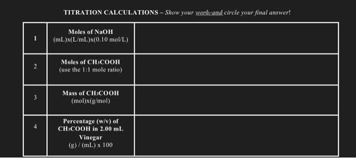 Solved CHEM104 Part C TitrationQuestion:a) Calculate volume | Chegg.com