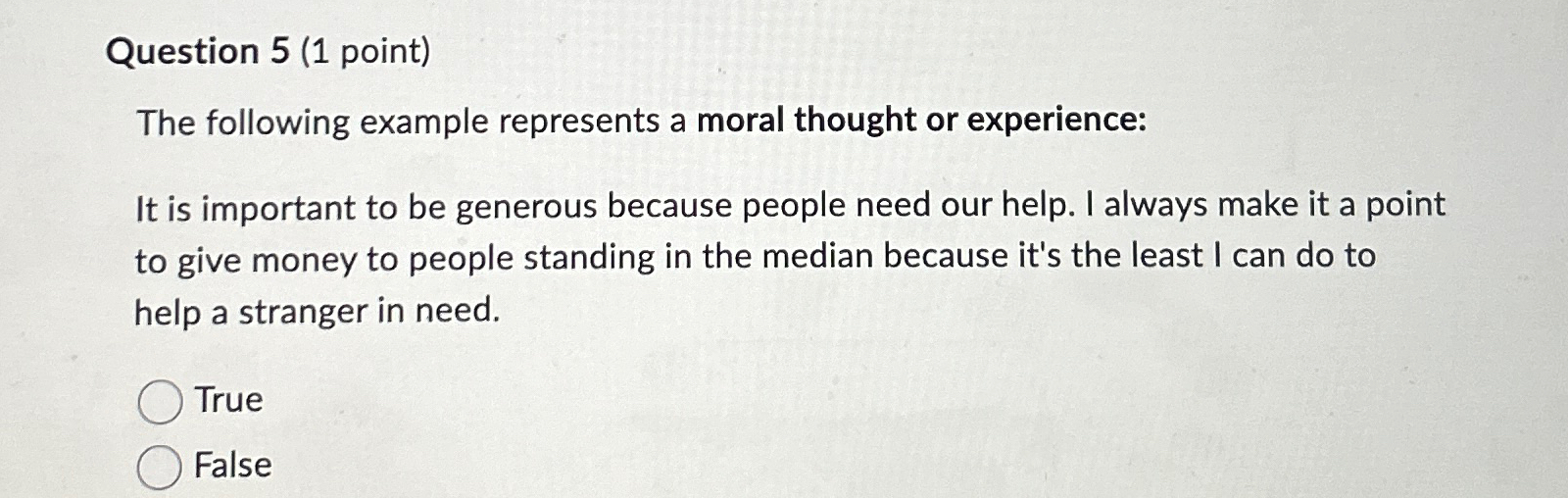 Solved Question 5 (1 ﻿point)The following example represents | Chegg.com
